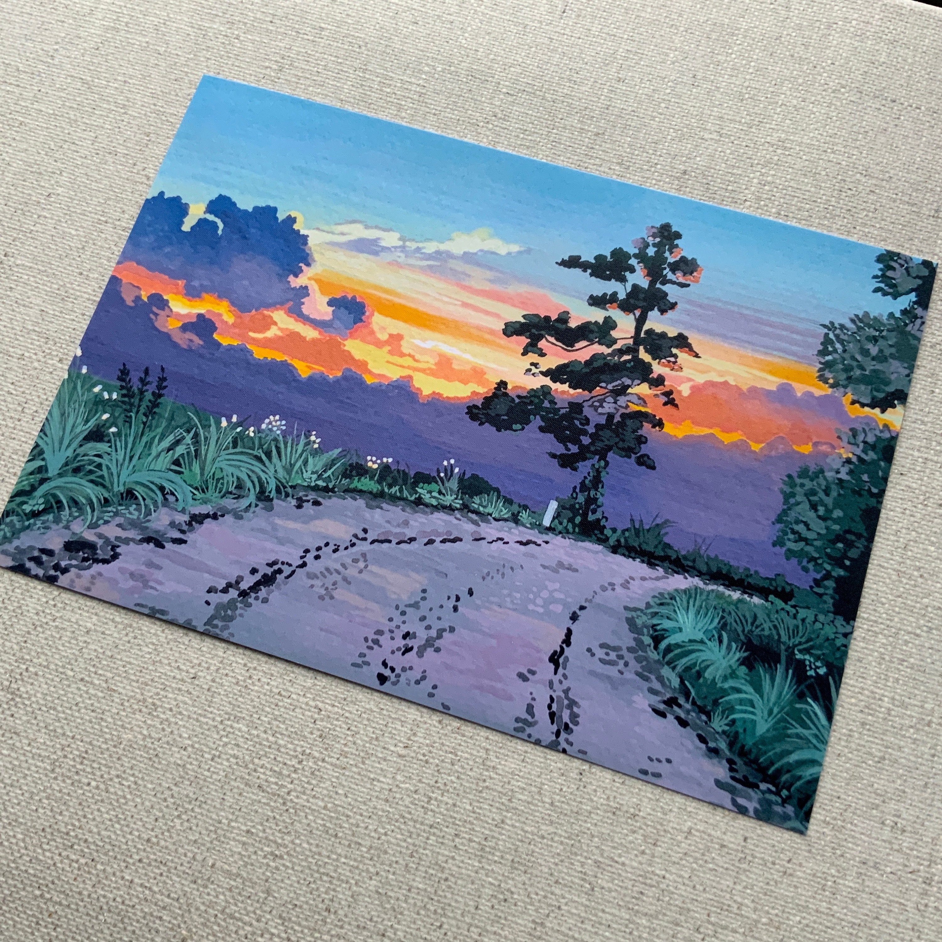 Anime Sunset Watercolour Painting Popular Japanese Anime Print Anime ...