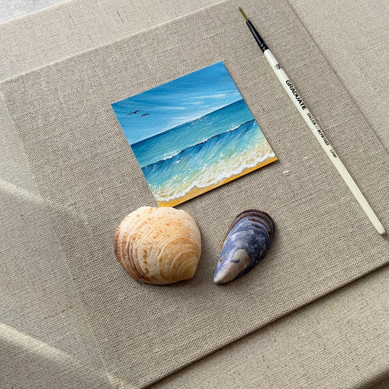 Mini Ocean Wave Art Painting Mini Painting Miniature Art - Etsy