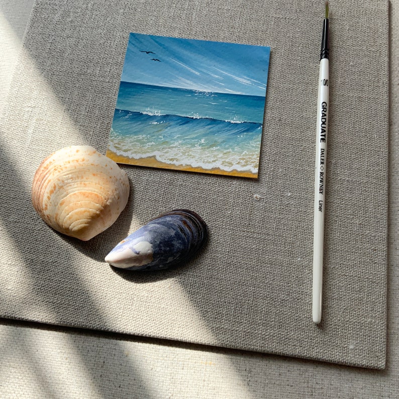 Mini Ocean Wave Art Painting Mini Painting Miniature Art - Etsy