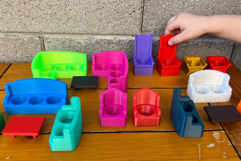 Furniture for Vintage Little People, 3D Printed Tables, Chairs, Couches ...