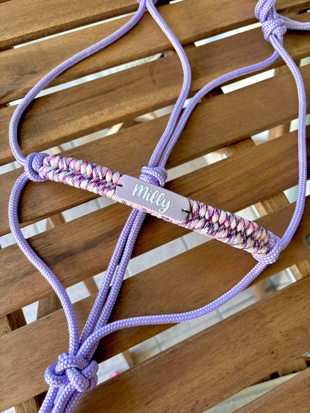 Custom Rope Halter With Personalized Name Tag Soft PPM Rope Halter With ...