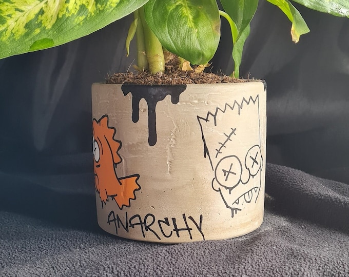 Graffiti Style / Planter / Simpsons / Graffiti / Handmade / Concrete ...