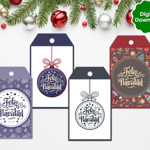 Spanish Etiquetas Feliz Navidad Para Regalos, Christmas Tags Printable ...