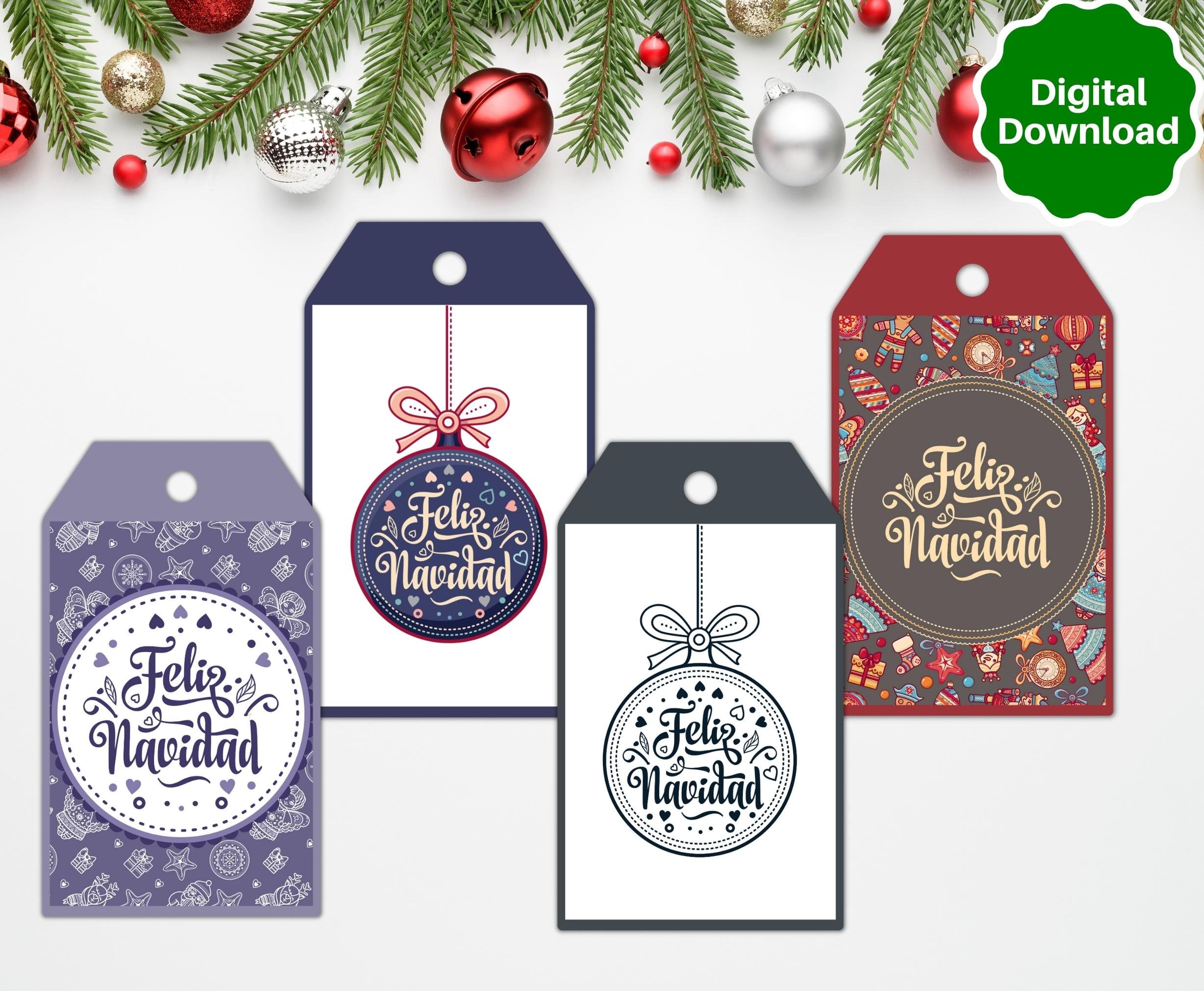 Spanish Etiquetas Feliz Navidad Para Regalos, Christmas Tags Printable ...