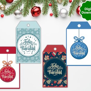 Spanish Etiquetas Feliz Navidad Para Regalos, Christmas Tags Printable ...