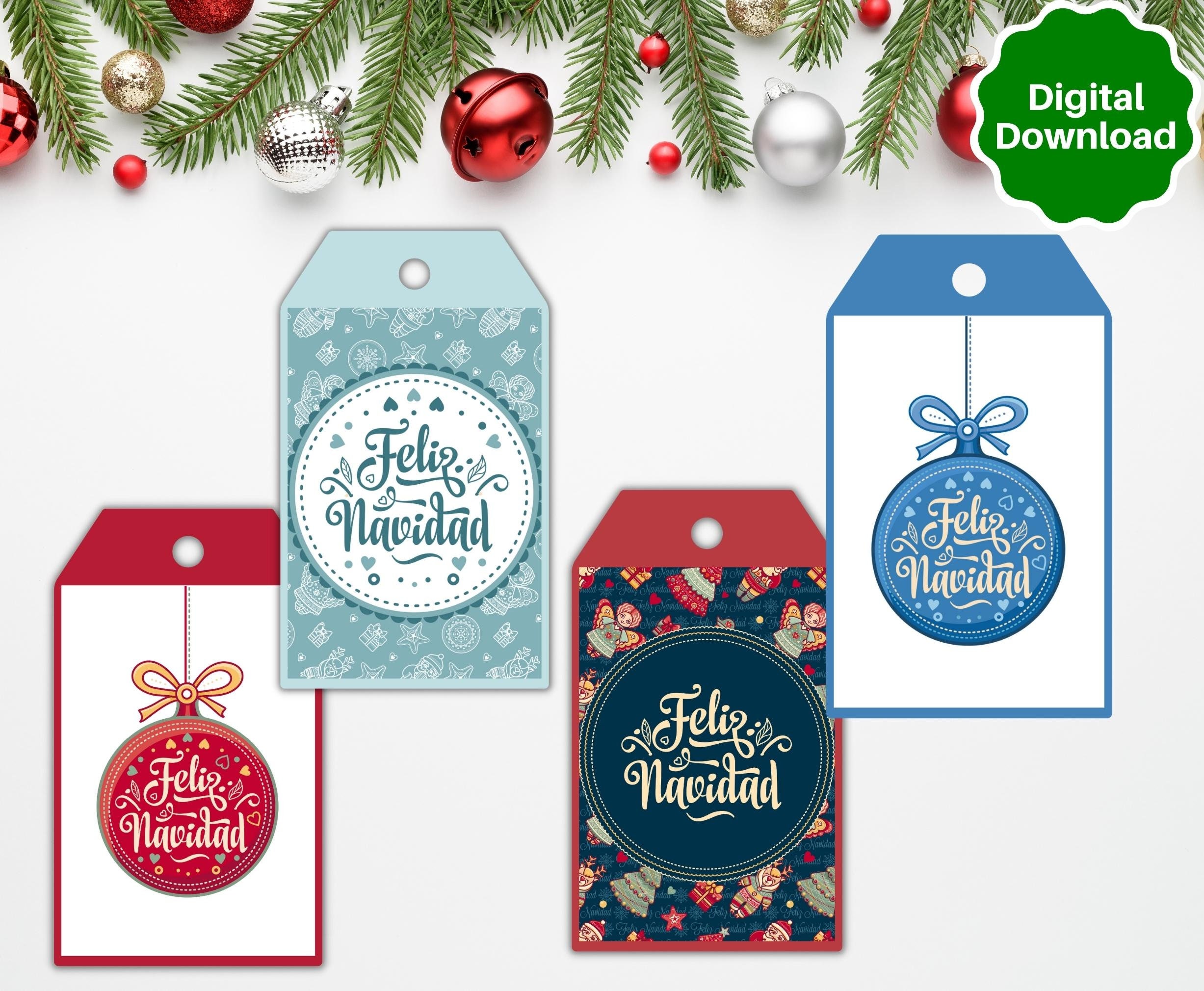 Spanish Etiquetas Feliz Navidad Para Regalos, Christmas Tags Printable ...