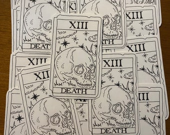 Kawaii Death Tarot Card Sticker Witchy Vinyl Glossy Sticker - Etsy