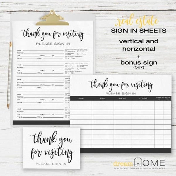 Please Sign in Sheet - Etsy