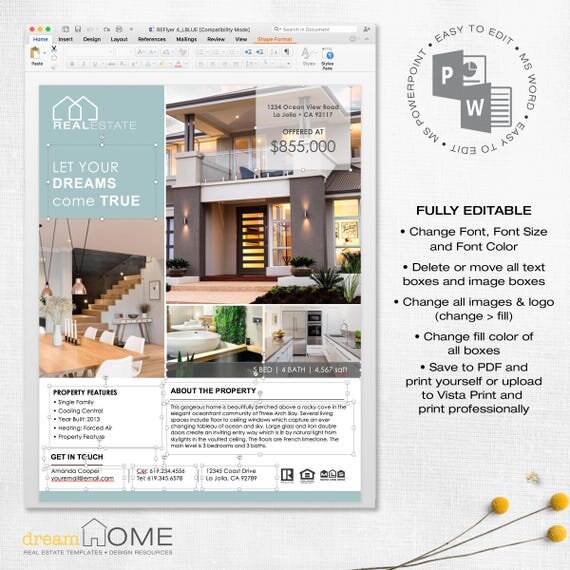 Real Estate Flyer Template | Real Estate Flyer | Vertical Images - MS ...