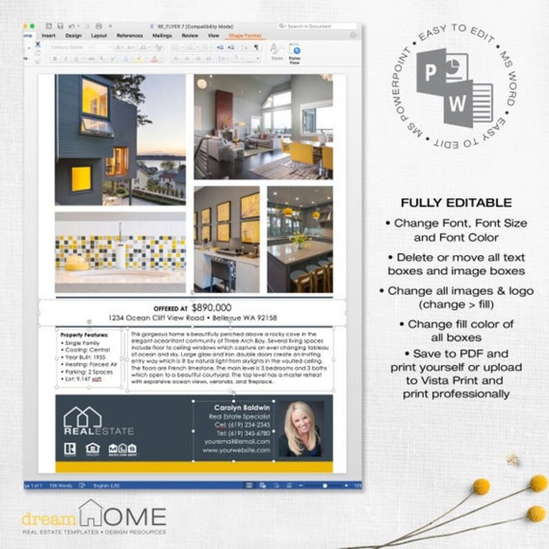 Real Estate Flyer Template | Real Estate Flyer | US Ltr and A4 - MS ...