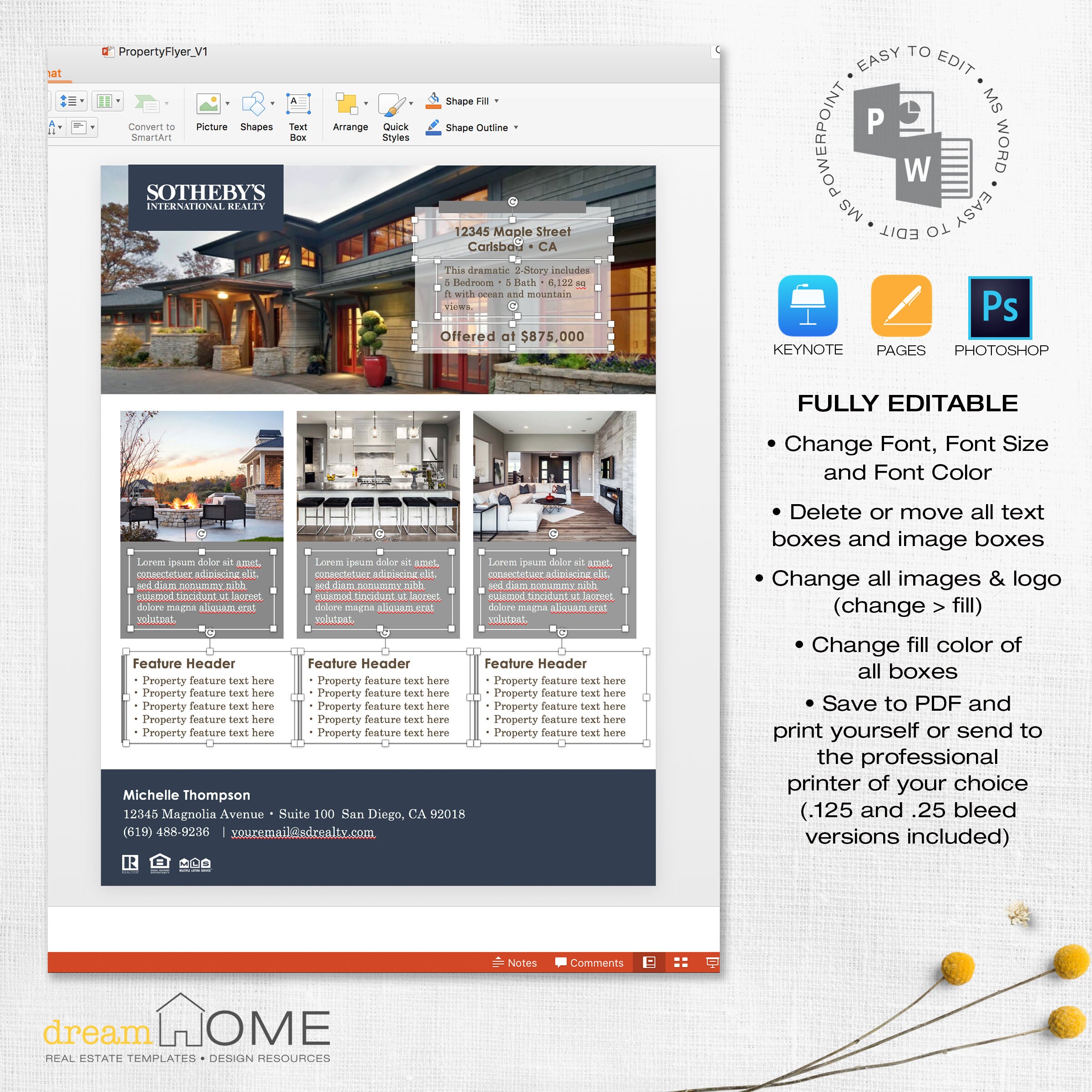 Real Estate Flyer Template | Real Estate Flyer | MS Word, MS Powerpoint ...