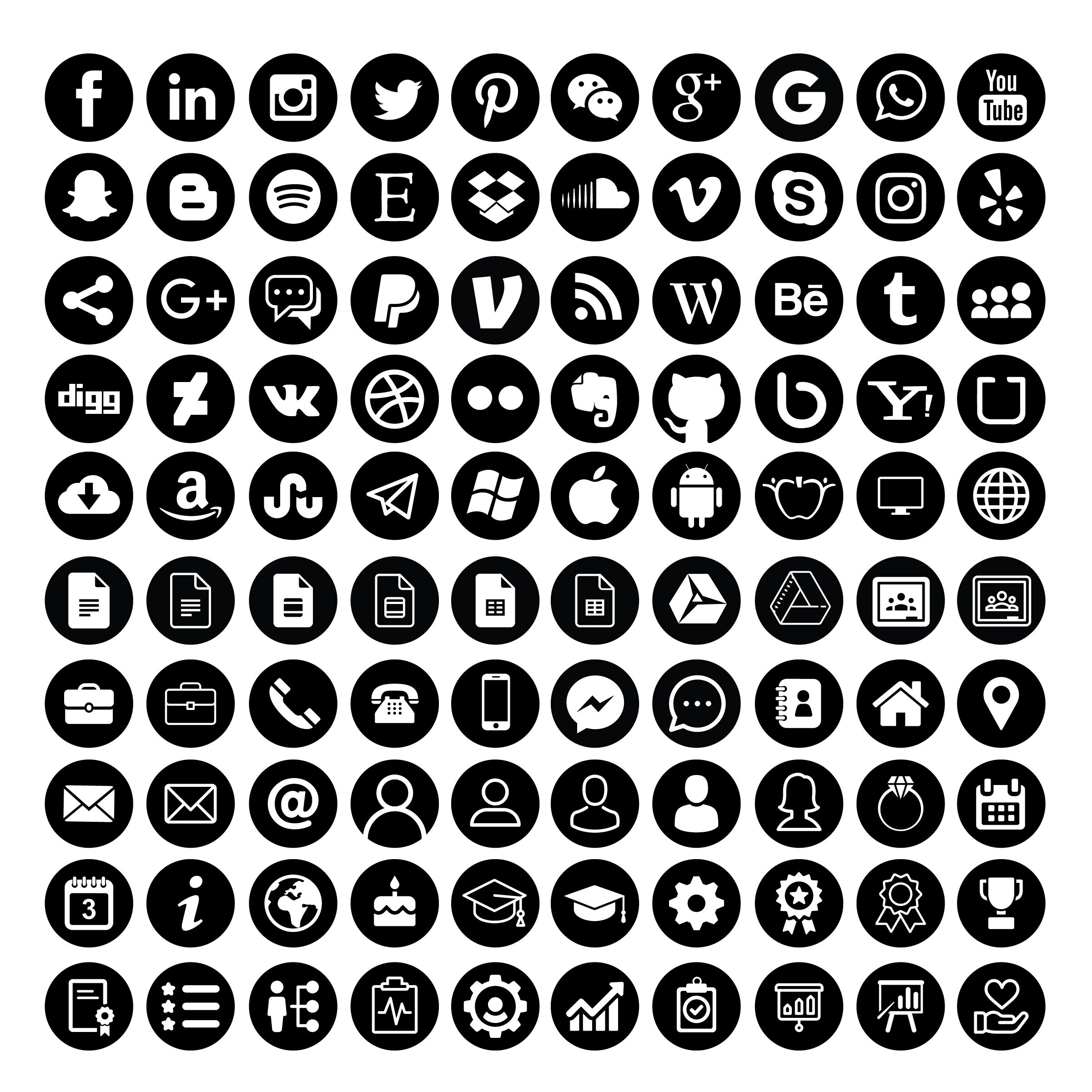 Recolorable Icons for Canva and Corjl | Social Media, Personal, Awards ...