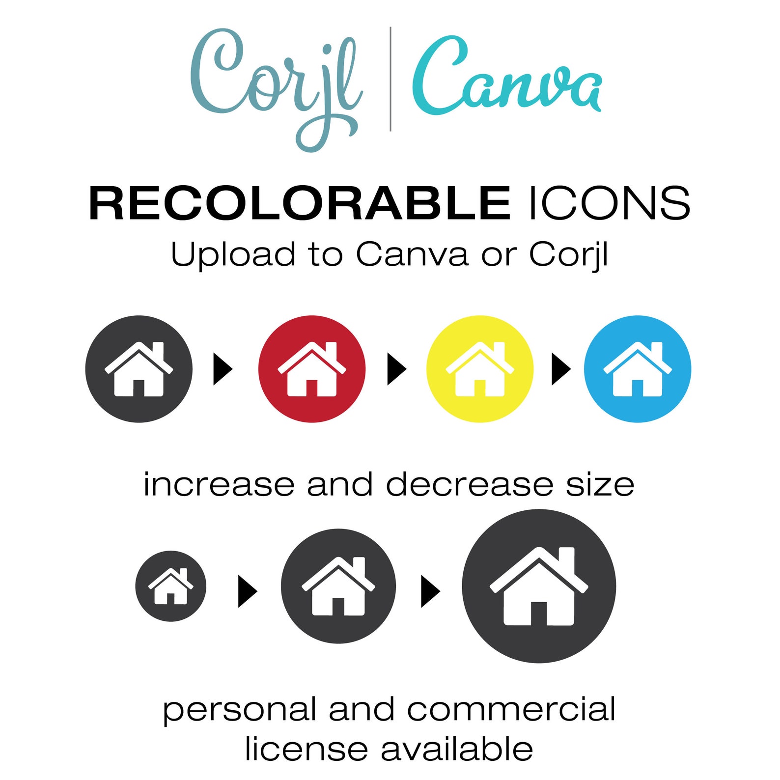 Recolorable Icons for Canva and Corjl | Social Media, Personal, Awards ...