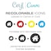 Recolorable Icons for Canva and Corjl | Social Media, Personal, Awards ...