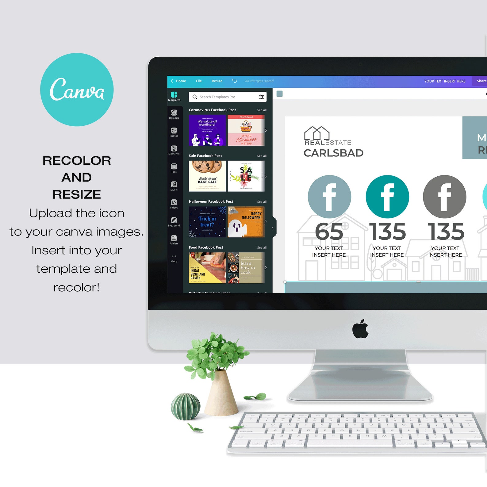 Recolorable Icons for Canva and Corjl | Social Media, Personal, Awards ...