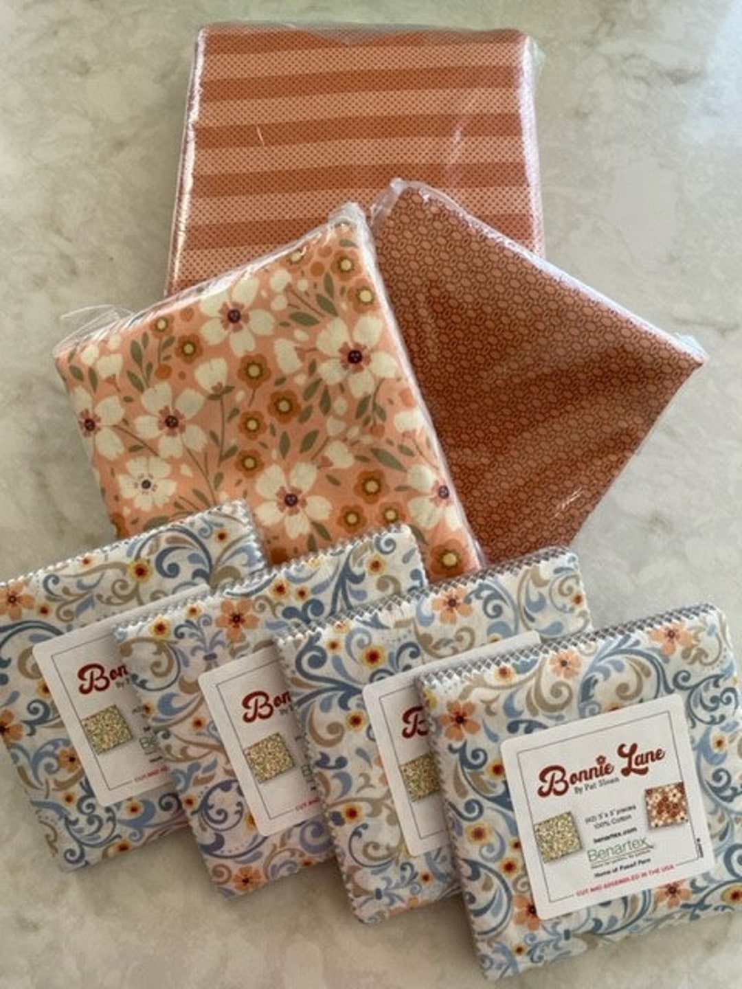 Bonnie Lane Fabric Bundle | 4 Charm Packs + 8 Yards Total - Etsy