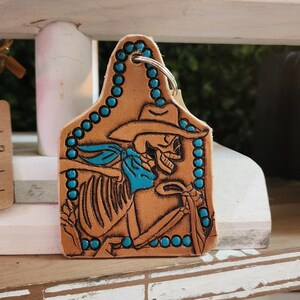 Leather Tooled Western Keychain - Etsy