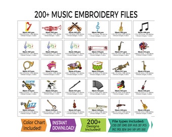 Saxophone Machine Embroidery Design - Etsy