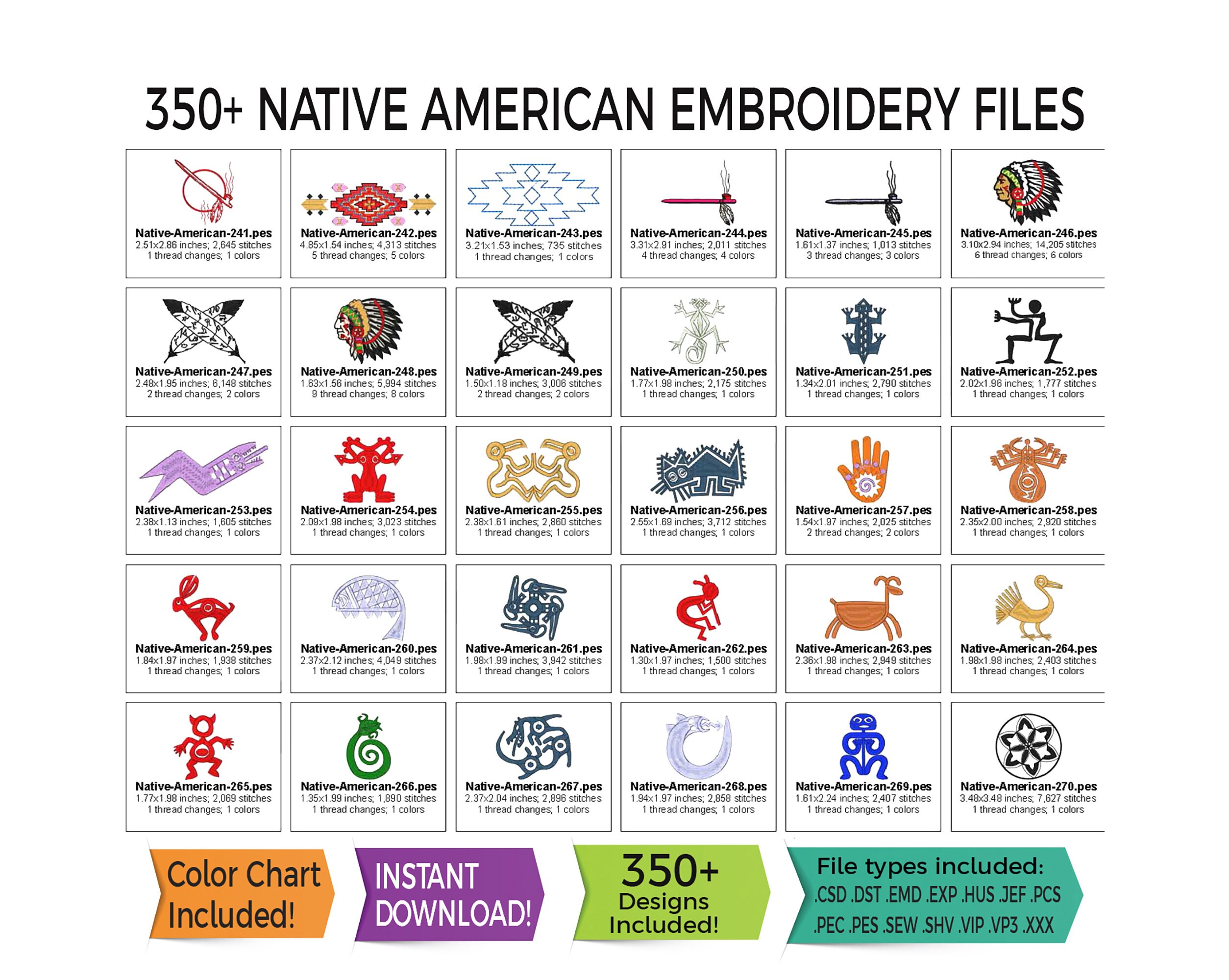 Native American Embroidery Design Jef