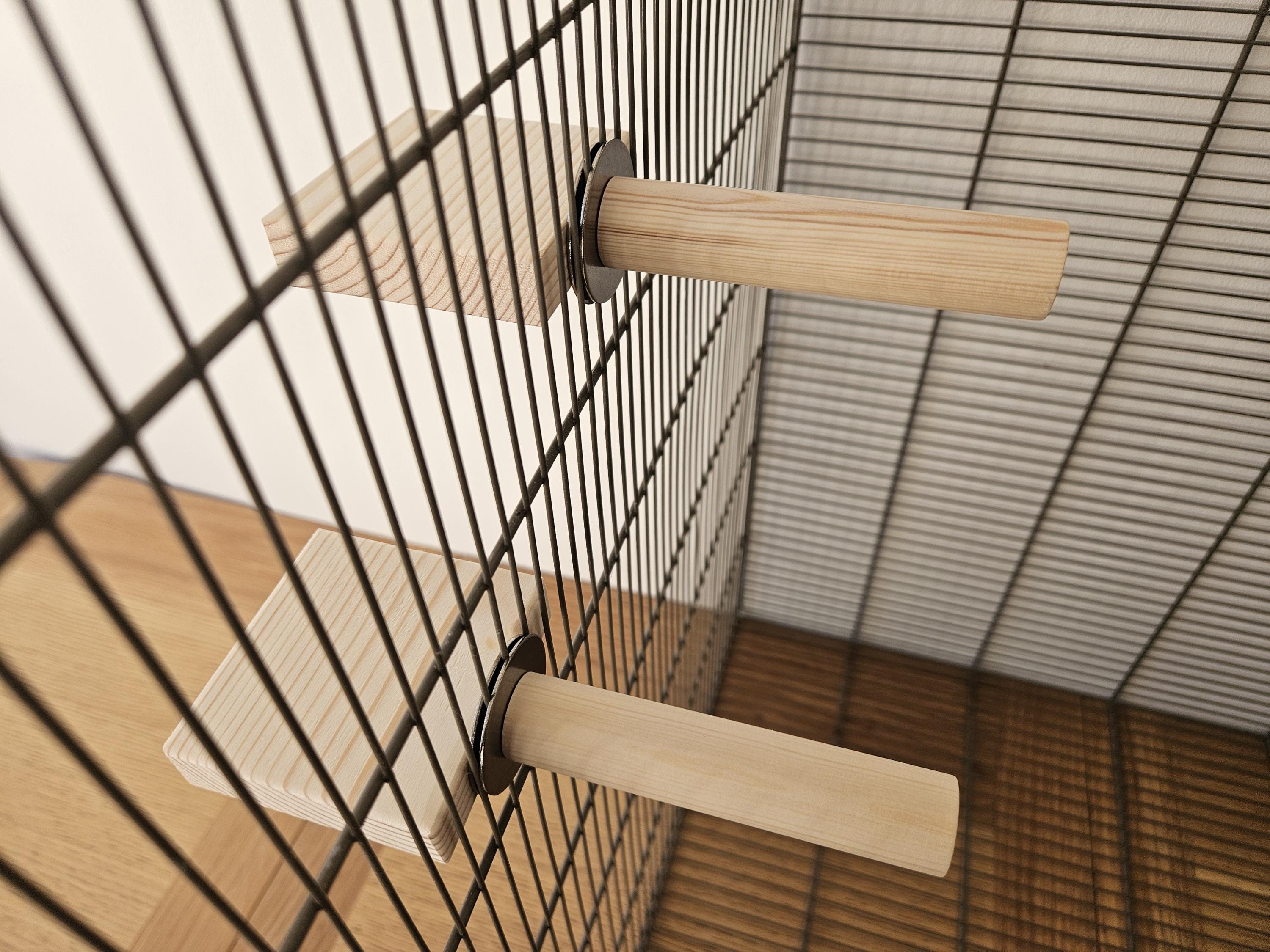 2x Dual-ended Cage Perch & Ledge Sets (4pcs) - Accessories, Natural ...