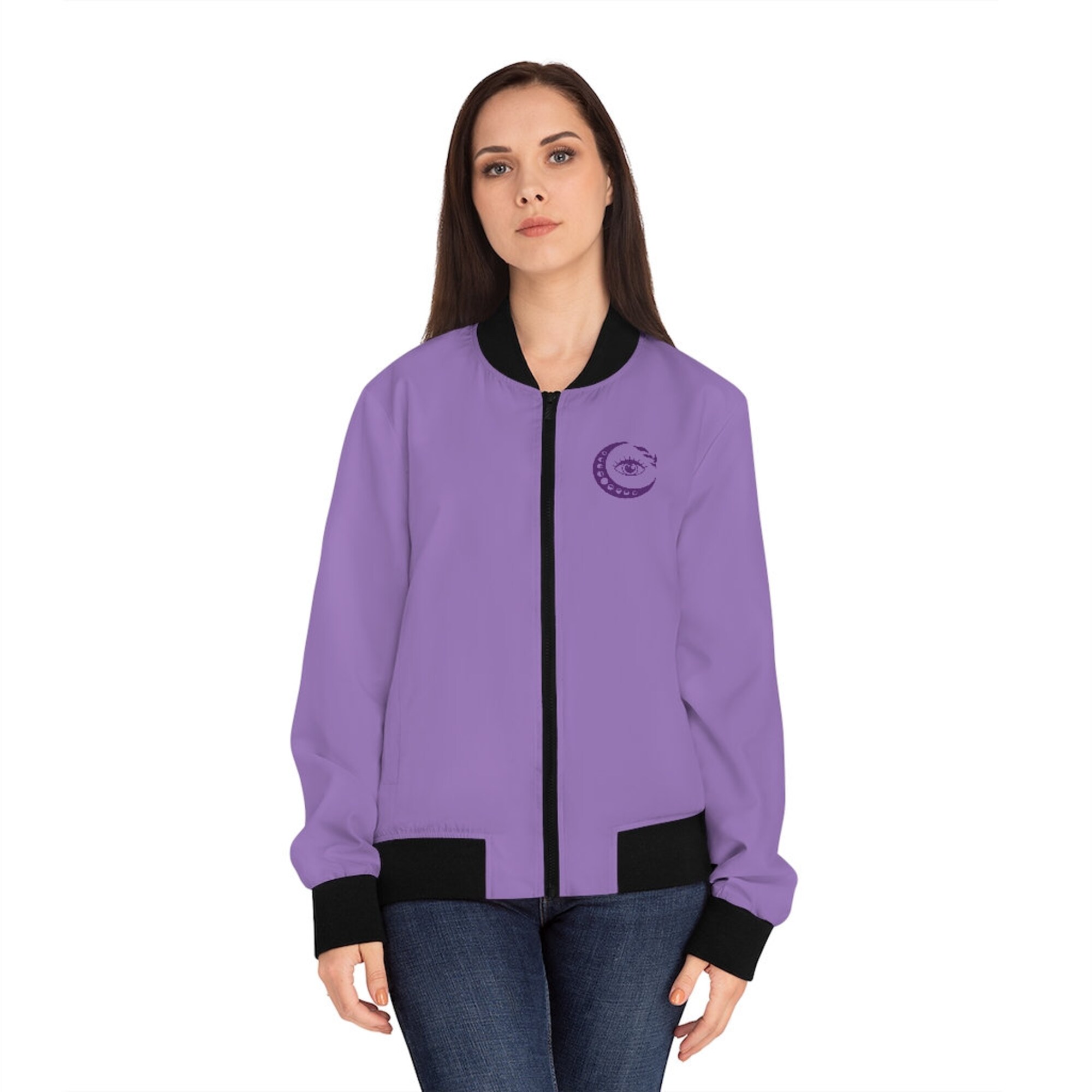 Pastel Purple Bomber Jacket, Celestial Jacket, Deer Jacket, Third Eye ...