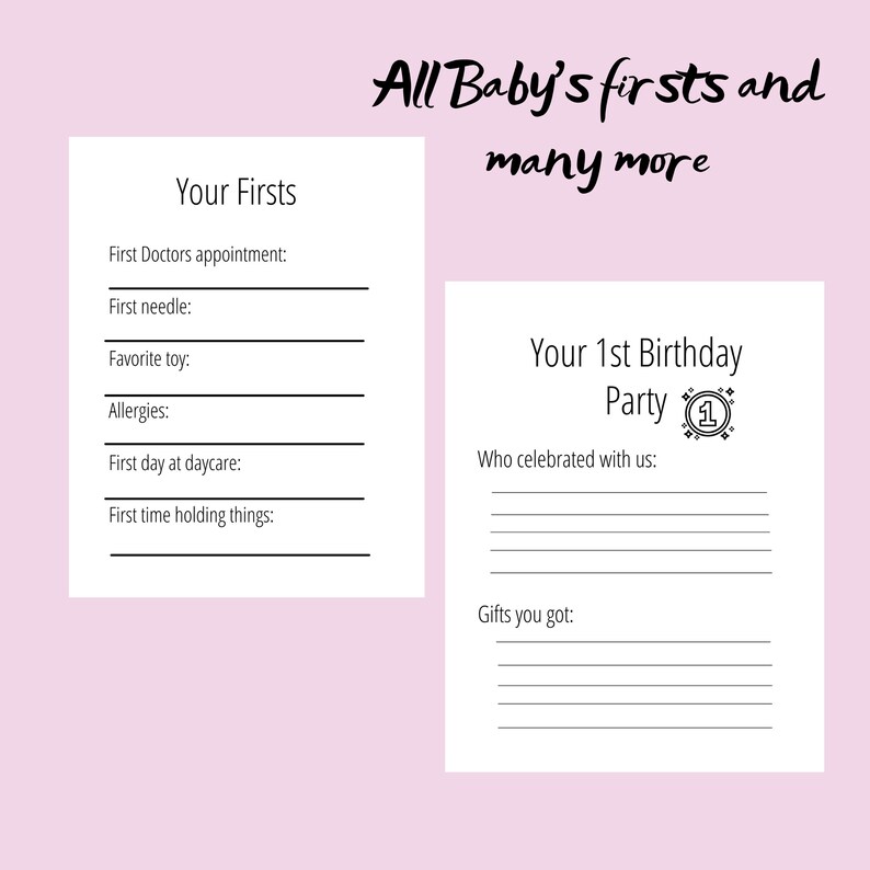 Baby's First Memory Book Printable/ Digital Download Printable Baby ...