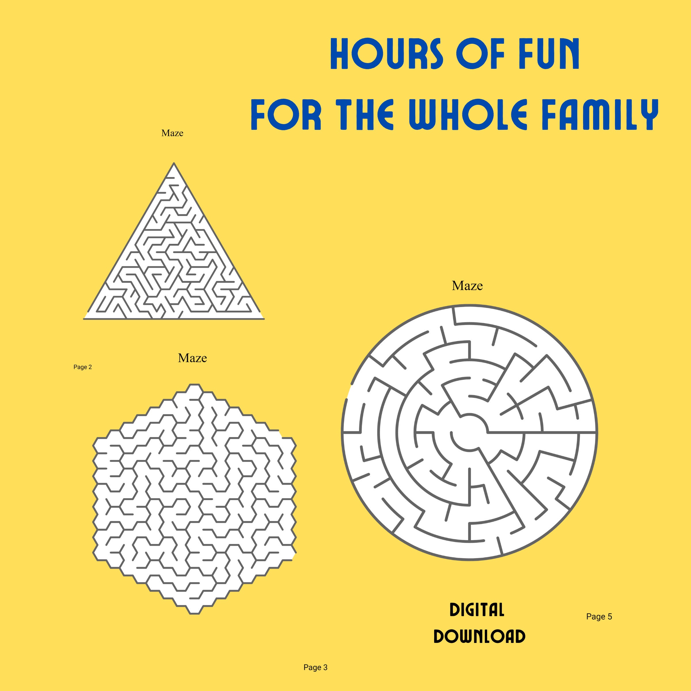 225 Maze Puzzles With Solutions - Various Levels of Difficulty ...