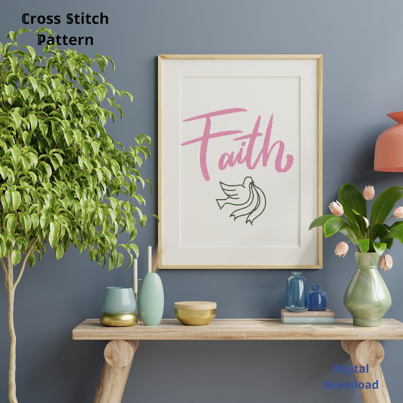 Faith Cross Stitch Pattern -digital - Printable Download - Etsy