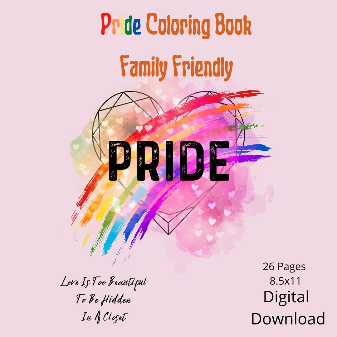 Pride Coloring Book Family Friendly Coloring - Digital Download ...