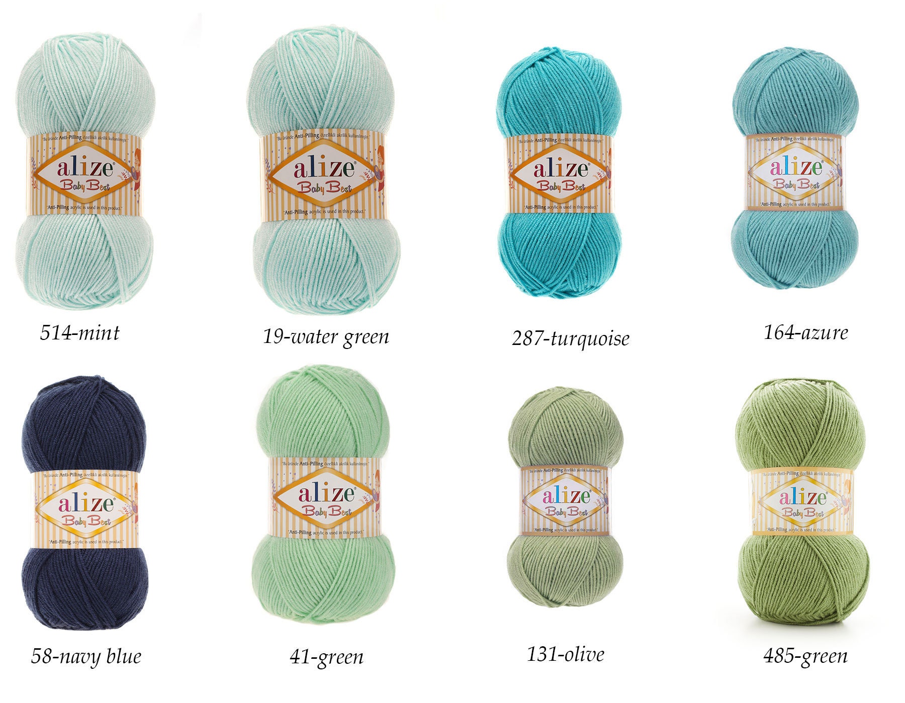 12 Skeins Alize Baby Best Bamboo Yarn Acrylic Yarn Baby - Etsy