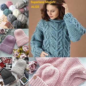 Alize Superlana Megafil Chunky Yarn, Very Bulky Yarn, Wool Yarn ...