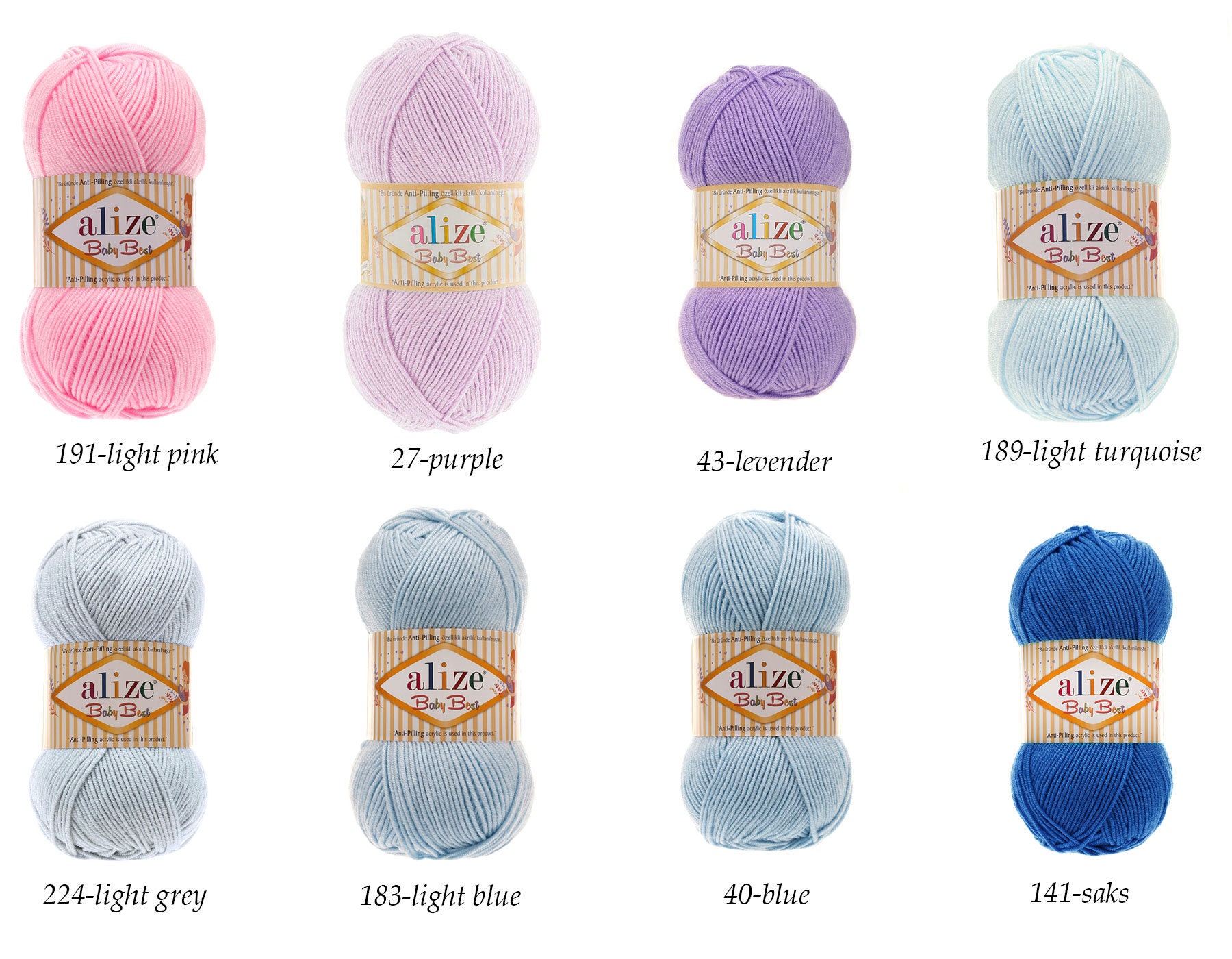 12 Skeins Alize Baby Best Bamboo Yarn Acrylic Yarn Baby - Etsy