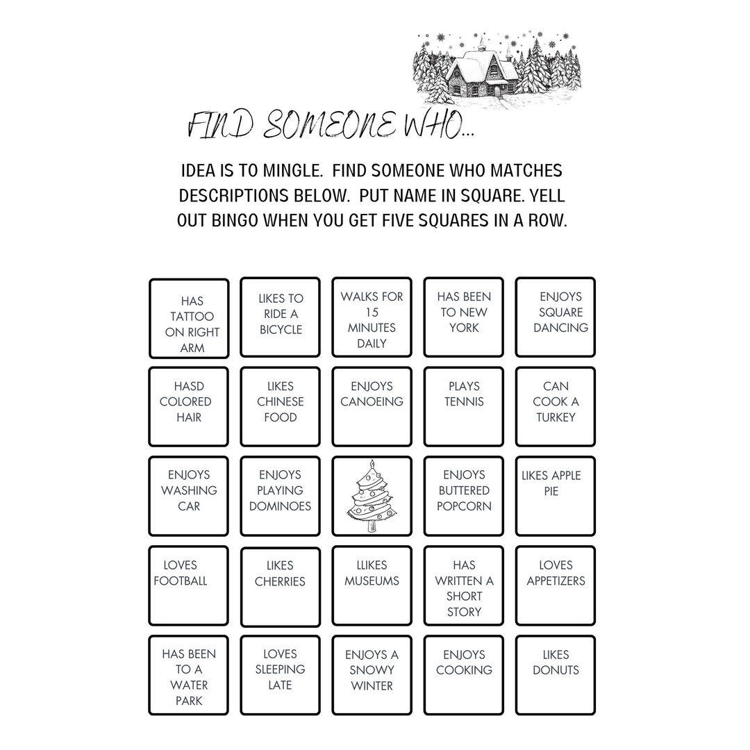 Find Someone Who - Party Game, Family Reunion Fun, Holiday Game - Etsy