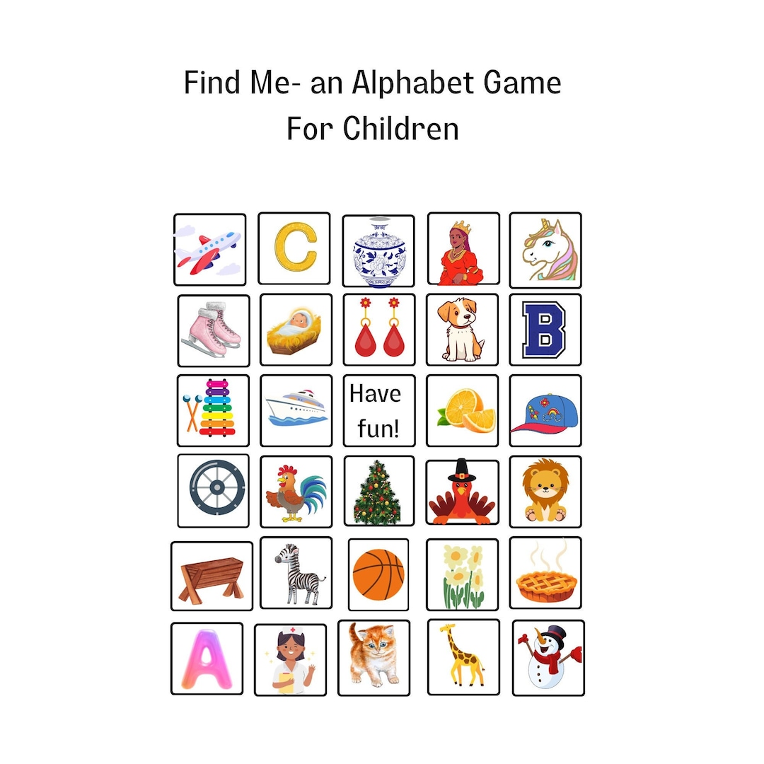 Find Me - Alphabet Game, Instant PDF Download - Etsy
