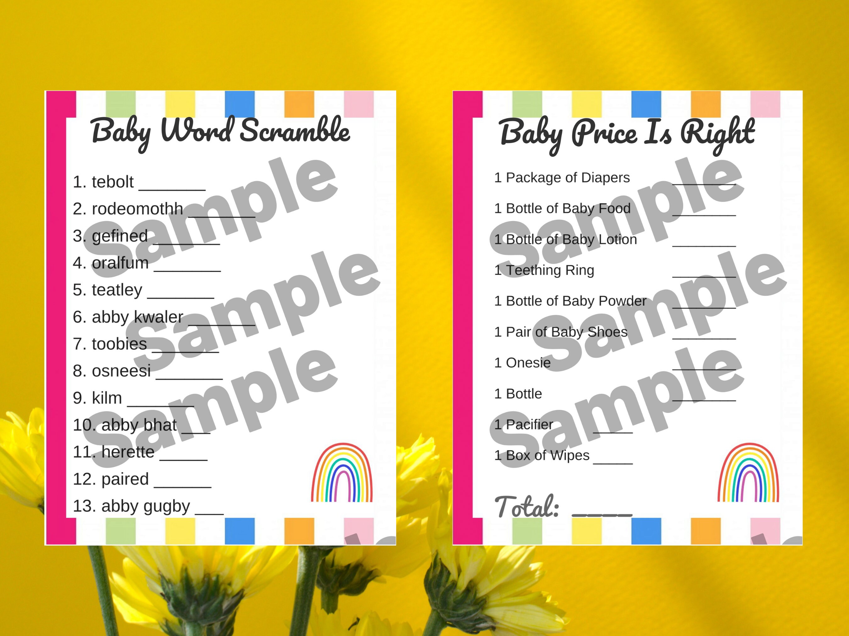 14 Printable Baby Shower Games - Etsy