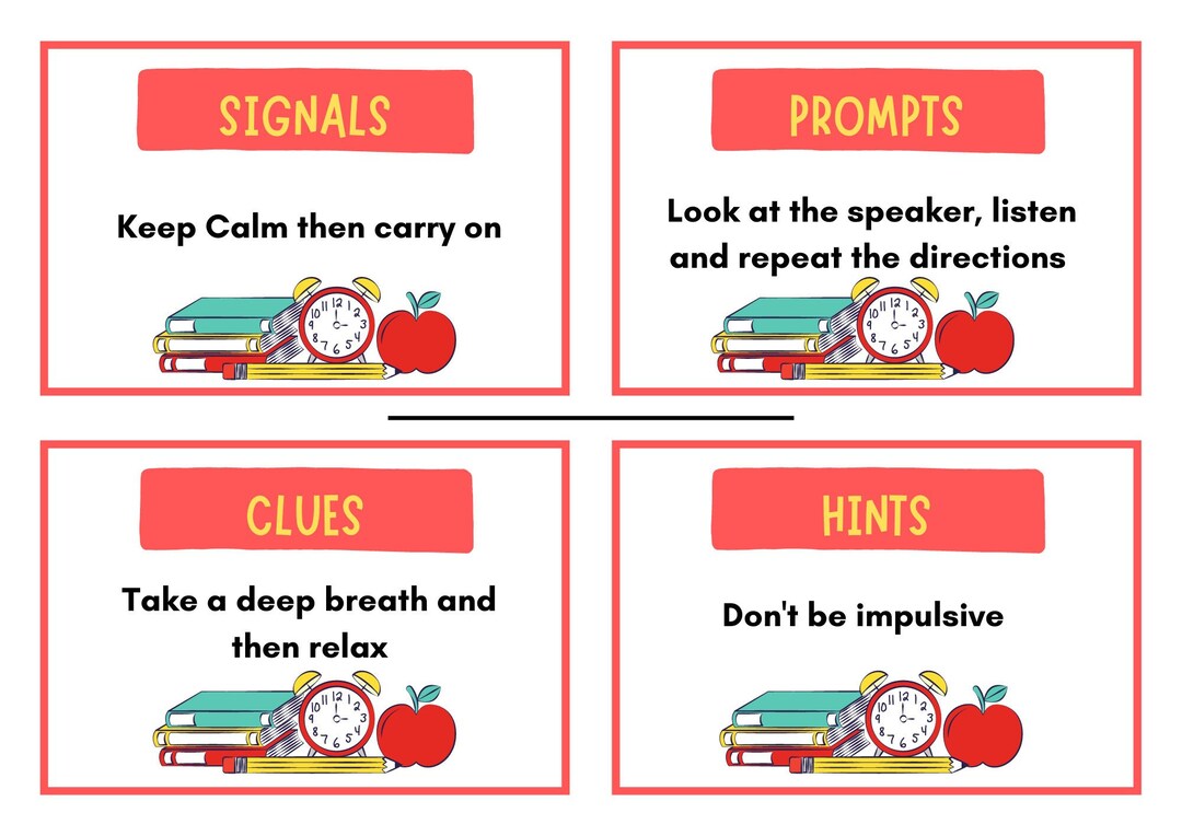 Behavior Reminder Flash Cards - Prompt Your Child to Stay on Task and ...