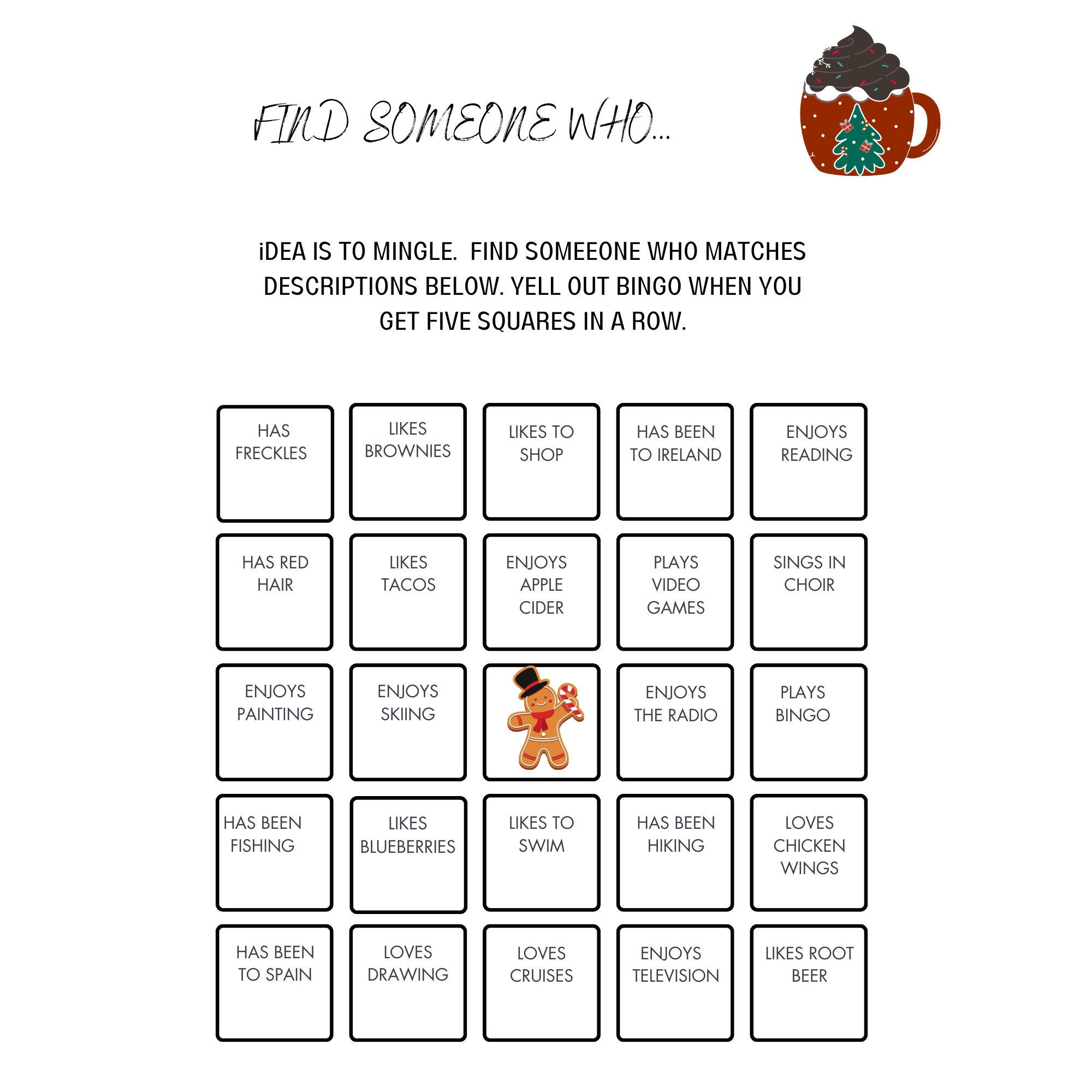 Find Someone Who - Party Game, Family Reunion Fun, Holiday Game - Etsy