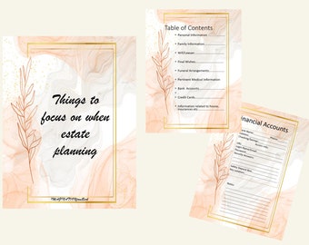 Estate Planner Printable Estate Planning Binder Last Wishes Important ...