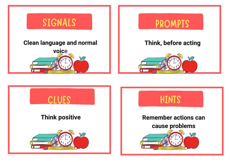 Behavior Reminder Flash Cards - Prompt Your Child to Stay on Task and ...