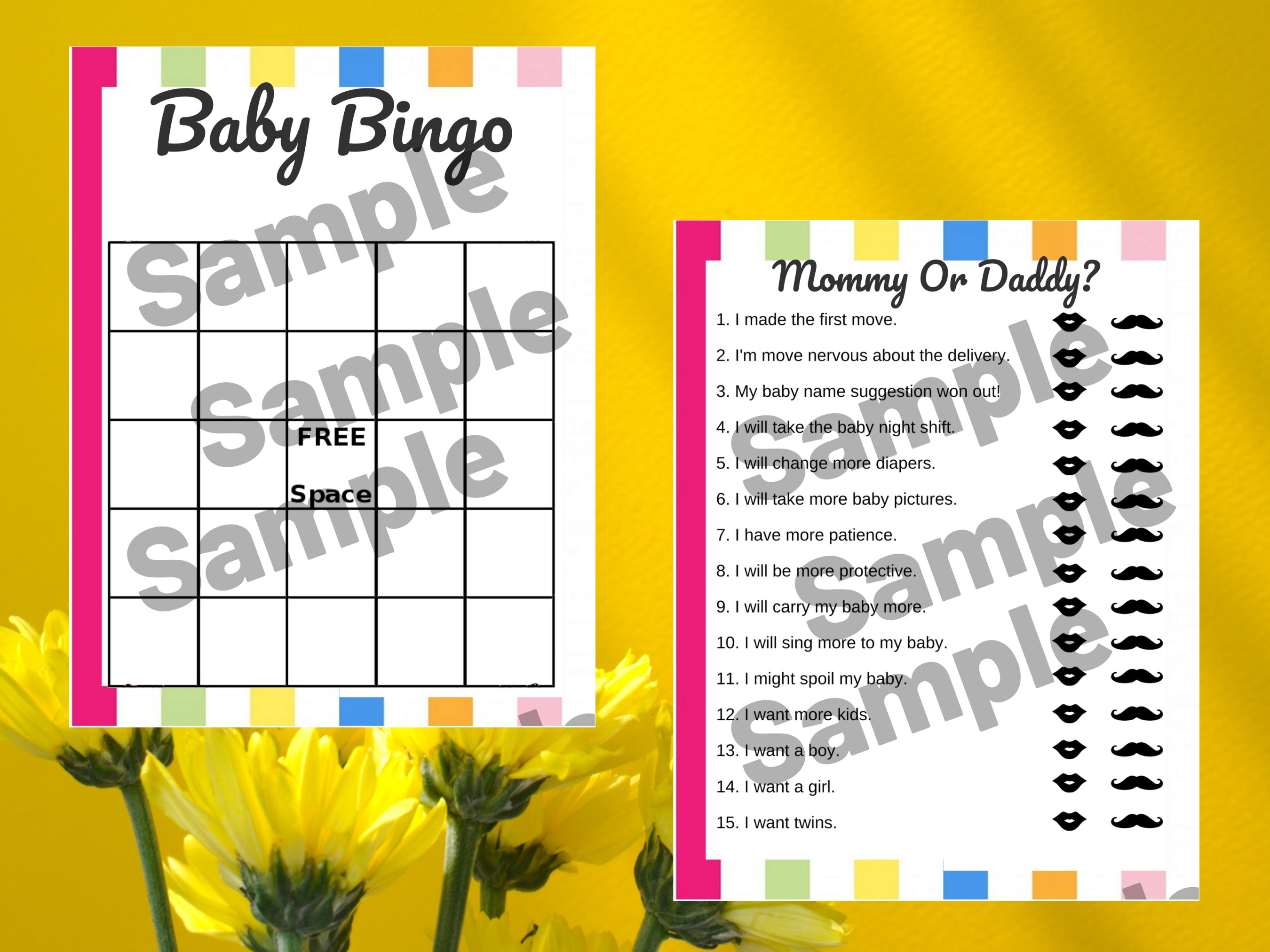 14 Printable Baby Shower Games - Etsy