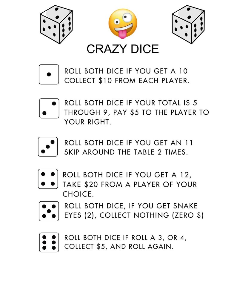 Another Great Dice Game for Youngsters and the Young at Heart. - Etsy
