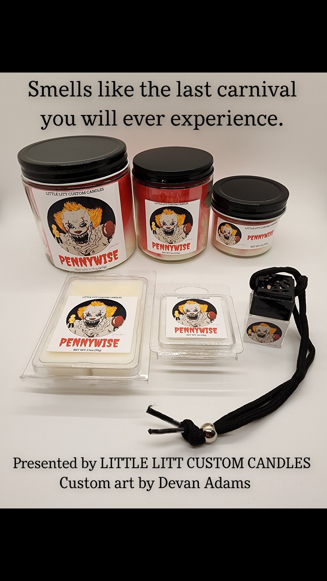 Pennywise Horror Movie Candles, Wax Melts, Car Diffuser, Jewelry ...