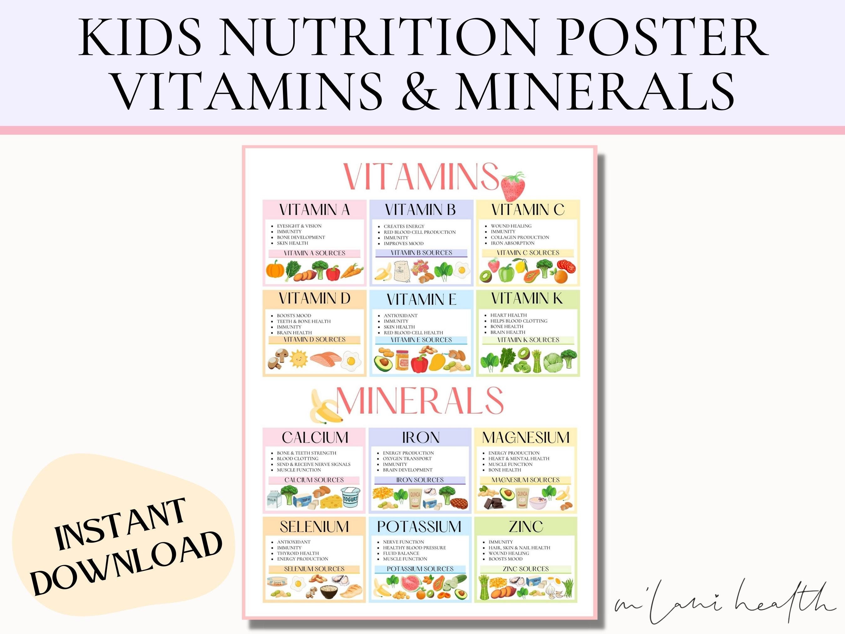 Minerals Chart For Kids