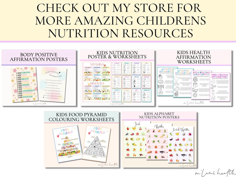 Kids Educational Nutrition Poster | Printable Nutrition Poster ...