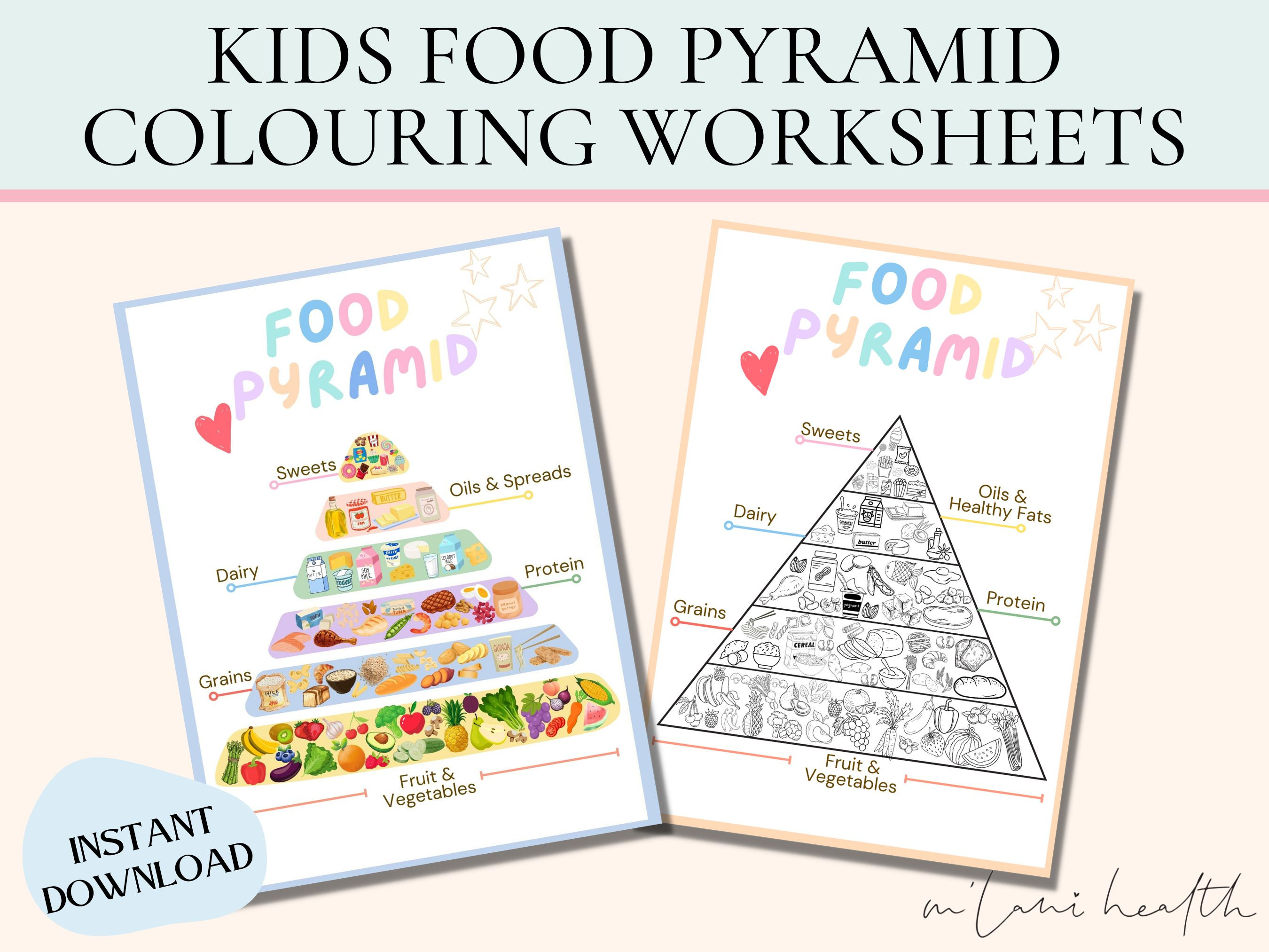 Food Pyramid For Kids Worksheet