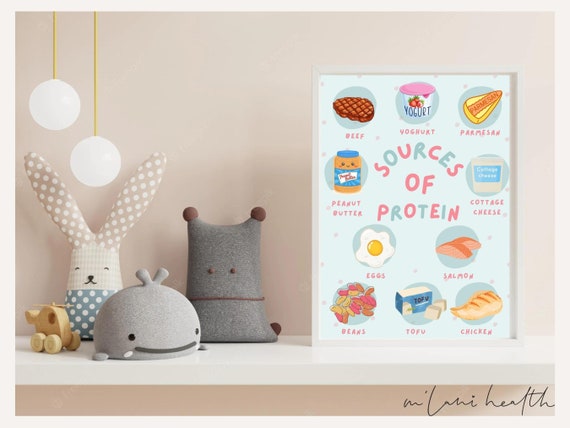 Protein Sources Educational Poster Children's Poster - Etsy