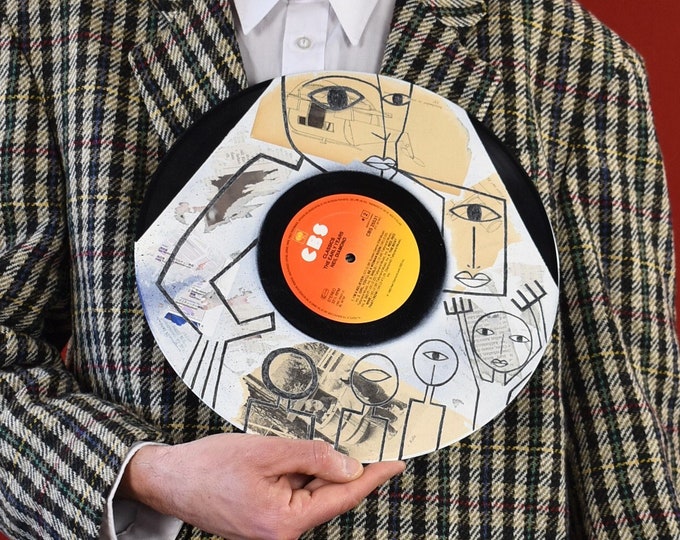 Artwork on Recycled Vintage 80s Vinyl - Engraving - Decollage Home ...