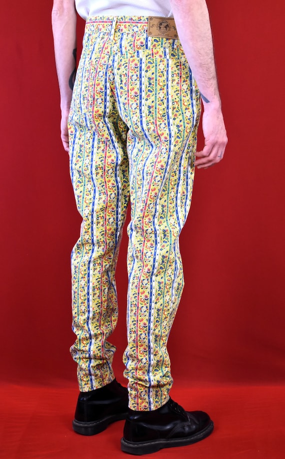 Original 80s Oldschool Colorful Floral Vintage Pants … - Gem