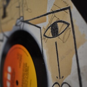 Artwork on Recycled Vintage 80s Vinyl - Engraving - Decollage Home ...