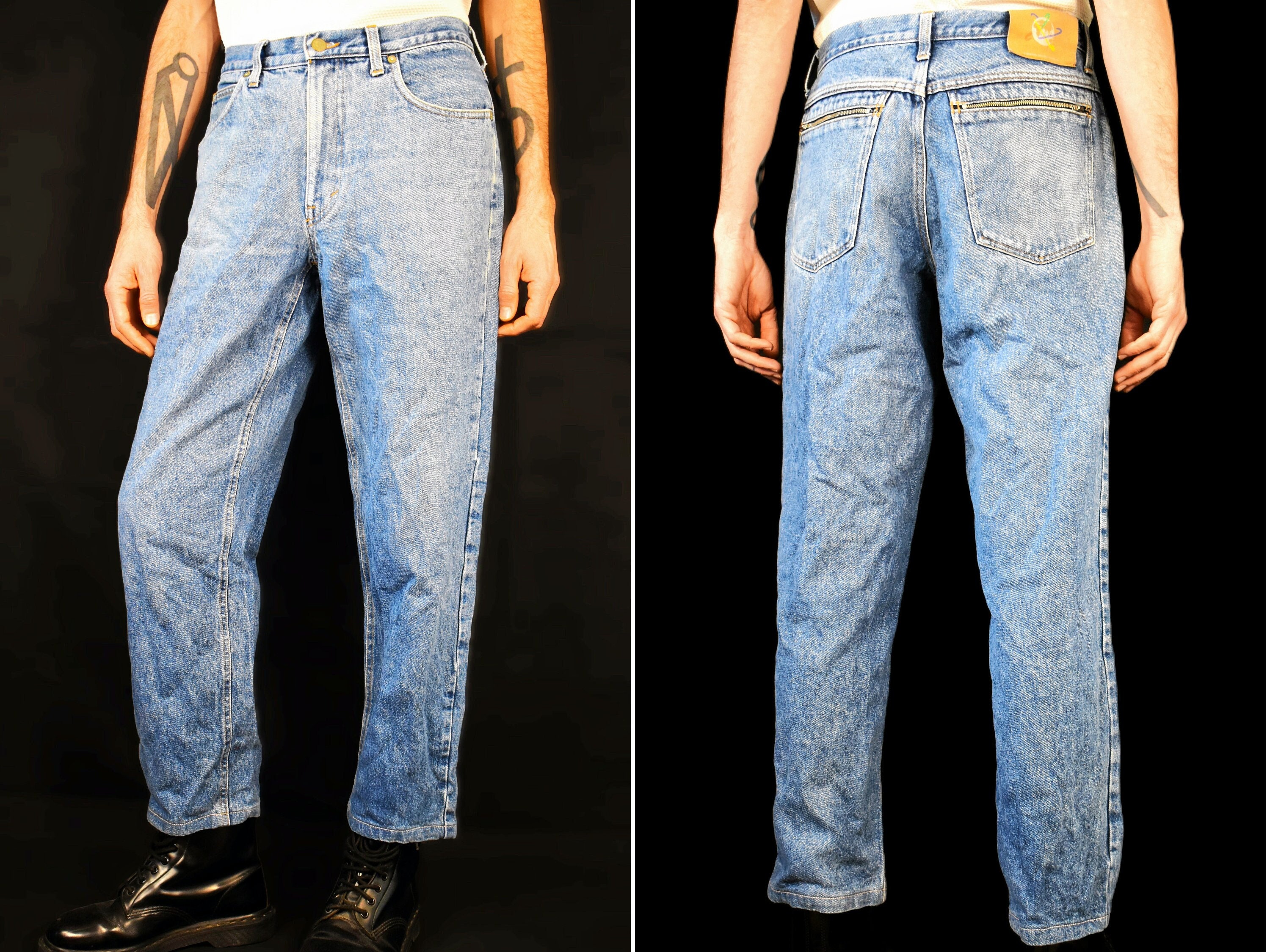 Benetton 80s Vintage Italian Blue Jeans High Waist Trousers Mom Pants ...